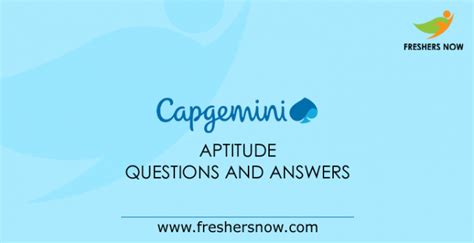 Capgemini Aptitude Questions And Answers For Freshers
