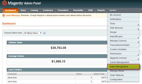 how to issue a reindex in magento liquid web