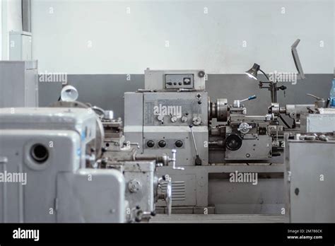 Old Lathe For Metal Processing Type Of Metal Machine Parts In Lathe