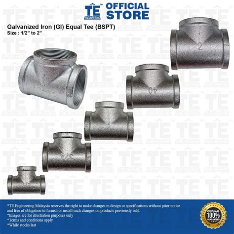 Galvanized Iron Gi Equal Tee 12 ~ 2 Bsp Te Engineering