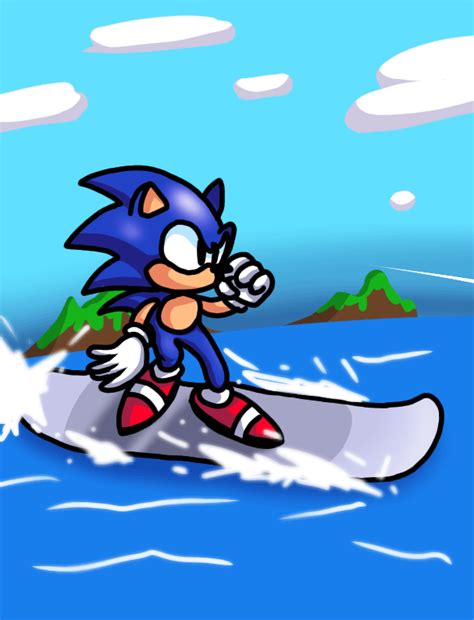 I Drew Sonic Surfing Based On That Unused Animation R Sonicthehedgehog