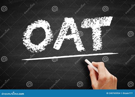 oat operational acceptance testing technology business concept on blackboard royalty free stock