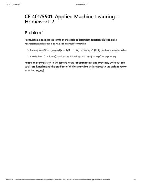 Logistic Regression In Machine Learning PM Homework Studocu