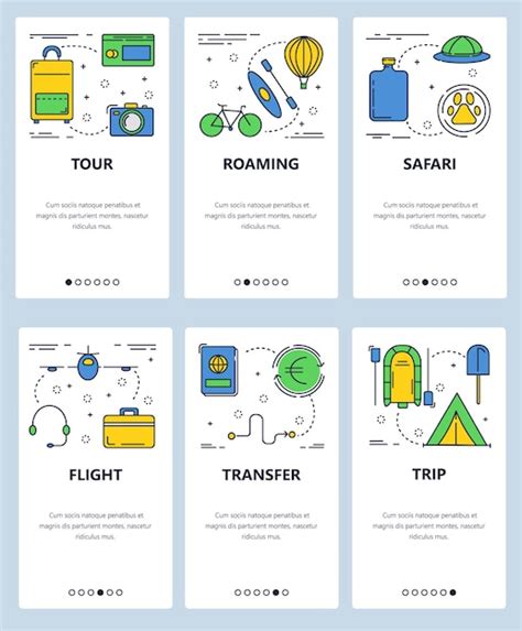 Premium Vector Vector Set Of Mobile App Onboarding Screens Tour