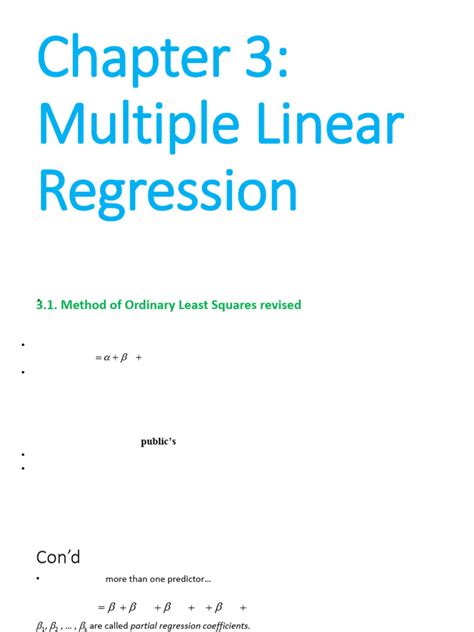 Chapter 3 Pdf Coefficient Of Determination Linear Regression
