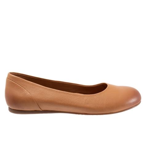 Softwalk Sonoma S1862 251 Womens Brown Leather Slip On Ballet Flats