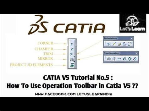 CATIA V Tutorial No How To Use Operation Toolbar In Catia