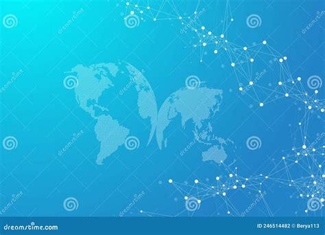 World Map Point With Global Technology Networking Concept Digital Data