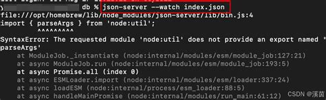 使用json server报错 the requested module ‘node util‘ does not provide an