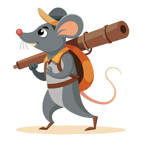 Premium Vector A Mouse Standing Tall Wielding A Colossal Gun Its Tiny Paws Gripping The