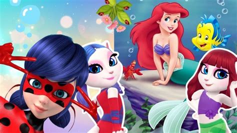 My Talking Angela 2 Vs Lady Bug 🐞 Vs Ariel 🧜‍♀️ Cosplay Ariel Cosplay Cosplay Lady