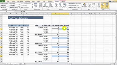 Excel Tip -Select Pivot Table Options