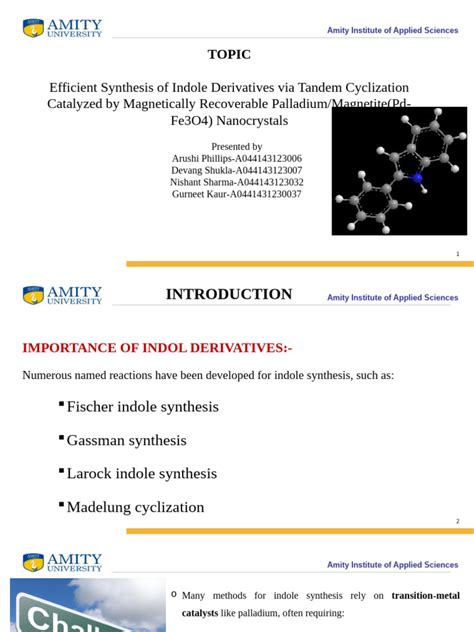 Efficient Synthesis Of Indole Derivatives Via Tandem Cyclization Pdf Catalysis Unit Processes