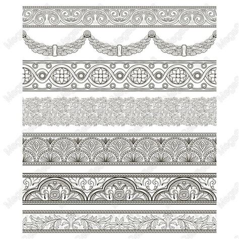 Ornate Classical Borders Clipart Svg Png Intricate Line Art For