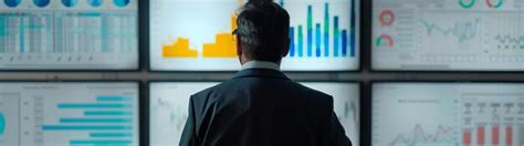 Premium Photo Analyst Reviewing Complex Data Graphs A Business Analyst Stands Focused On