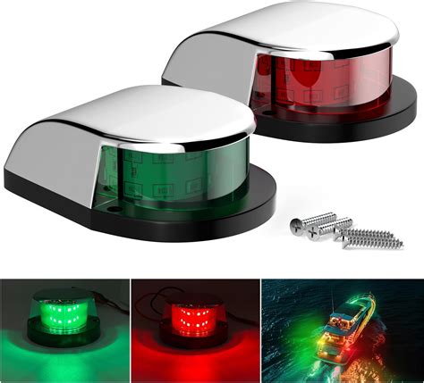 Amazon.com: PSEQT Boat Navigation Lights 4'' Red Green LED Marine Bow Stern Port Starboard ...