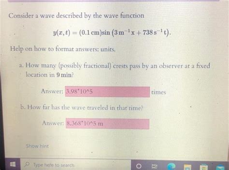 solved consider a wave described by the wave function y x