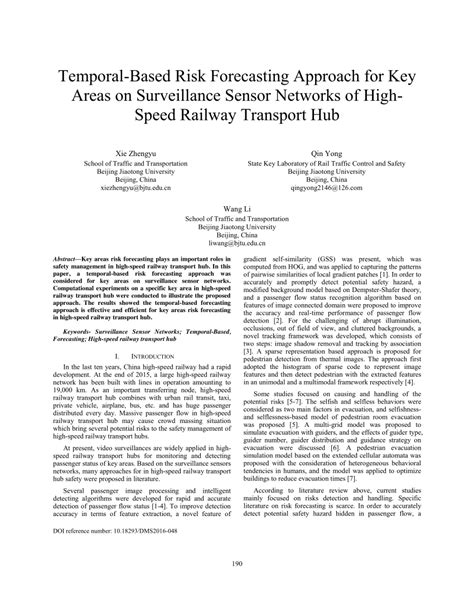 Pdf Temporal Based Risk Forecasting Approach For Key Areas On Surveillance Sensor Networks Of