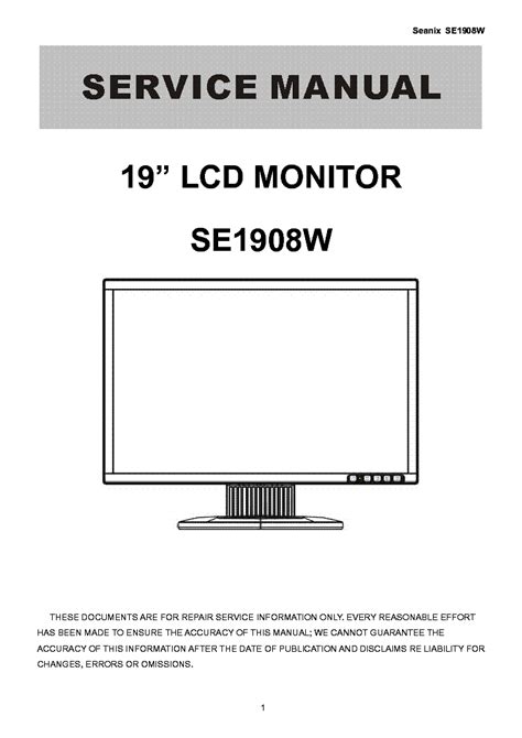 Seanix Se1908w Service Manual Download Schematics Eeprom Repair Info For Electronics Experts