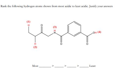 [solved] Rank The Following Hydrogen Atoms Shown From Mos