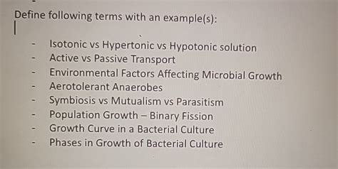 Solved Define Following Terms With An Examplesisotonic Vs
