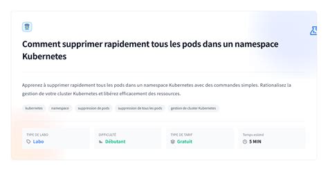 Comment Supprimer Rapidement Tous Les Pods Dans Un Namespace Kubernetes Labex