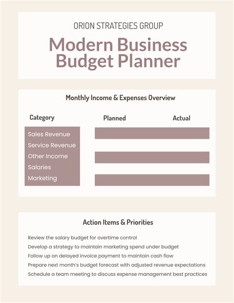 Free Business Planners Templates To Customize Online