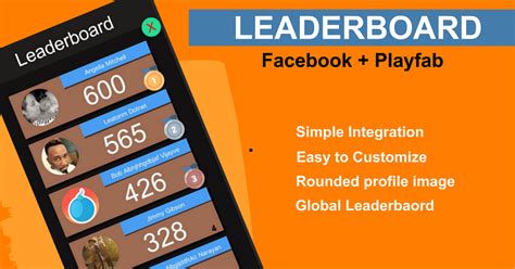 Leaderboard With Facebook And Playfab Integration Unity Asset Store