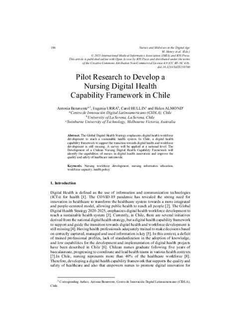 Pdf Pilot Research To Develop A Nursing Digital Health Capability Framework In Chile
