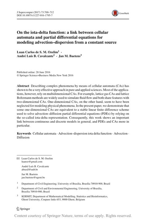 On The Iota Delta Function A Link Between Cellular Automata And Partial Differential Equations