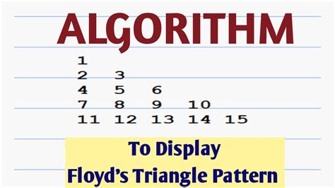 Algorithm To Display Floyds Triangle Patternalgorithm Flooyds Triangle Pattern Youtube