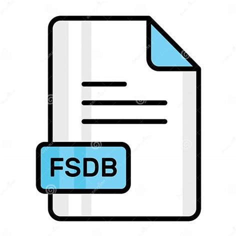 an amazing vector icon of fsdb file editable design stock vector
