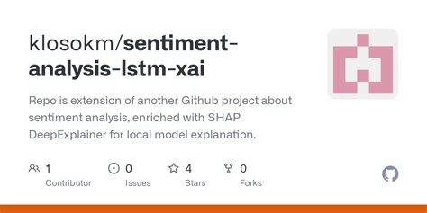 GitHub Klosokm Sentiment Analysis Lstm Xai Repo Is Extension Of Another Github Project About