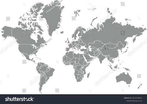 Detailed World Map Borders States Isolated Stock Vector Royalty Free