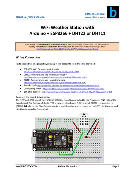 fillable online make an iot weather station kit using dht11