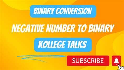 How Do You Convert A Negative Number To Binary
