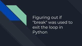 Figuring Out If Break Was Used To Exit The Loop In Python
