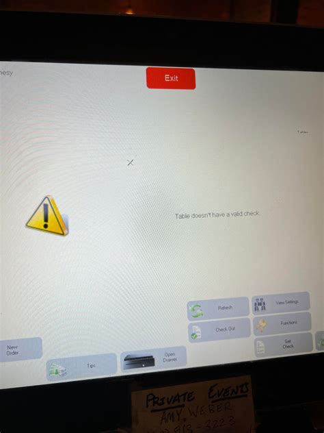 “table doesn t have a valid check” r alohapos