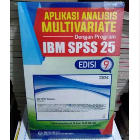 Aplikasi Analisis Multivariate Dengan Program Ibm Spss 25 Edisi 9 Lazada Indonesia