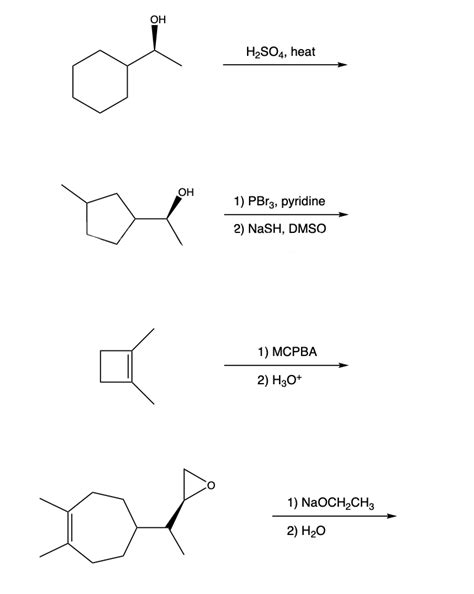Solved 1) MCPBA 2) H3O+ 1) NaOCH2CH3 2) H2O | Chegg.com