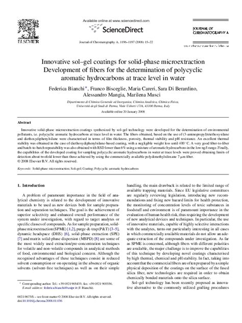 Pdf Innovative Sol Gel Coatings For Solid Phase Microextraction