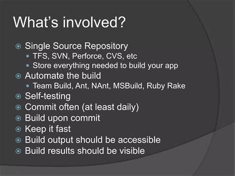 Tfs Build Continuous Integration Ppt