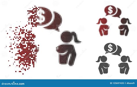 Dispersed Pixelated Halftone Naked Lady Commercial Chat Icon Stock Vector Illustration Of