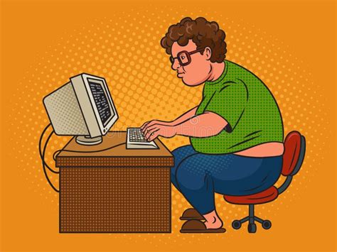 Programmer Glasses For Laptop Flat Vector Cartoon Illustration