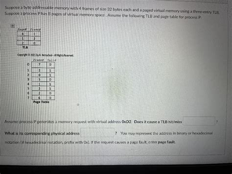Solved Suppose A Byte Addressable Memory With 4 Frames Of