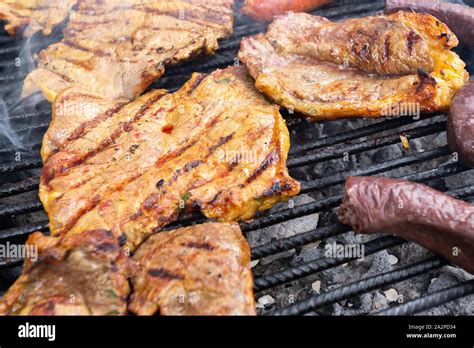 Colombian Barbecue Typical Food Of Colombia Close Up Image Stock