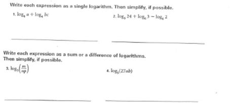 Solved Write Each Expression As A Single Logarithm Then Chegg Com