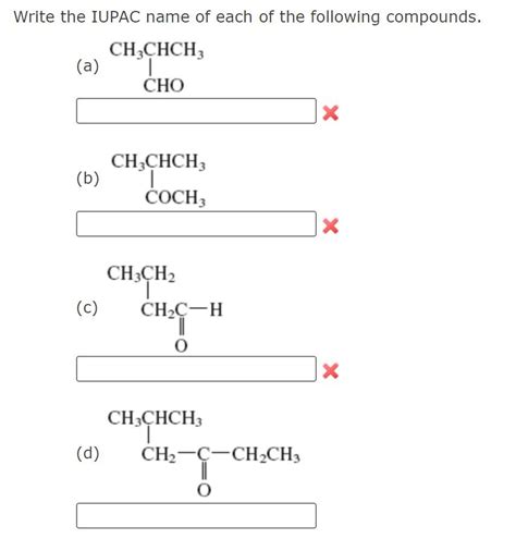 Solved Write The IUPAC Name Of Each Of The Following Chegg Com