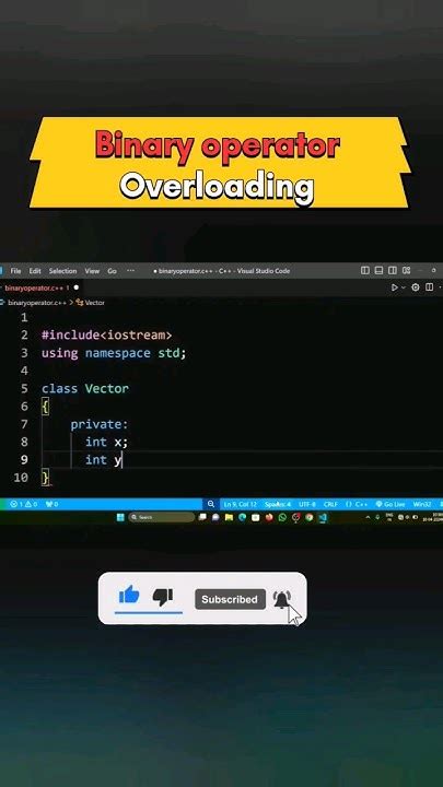 Binary Operator overloading in C++ | Code Leos#shorts#coding#programming#viralshorts - YouTube