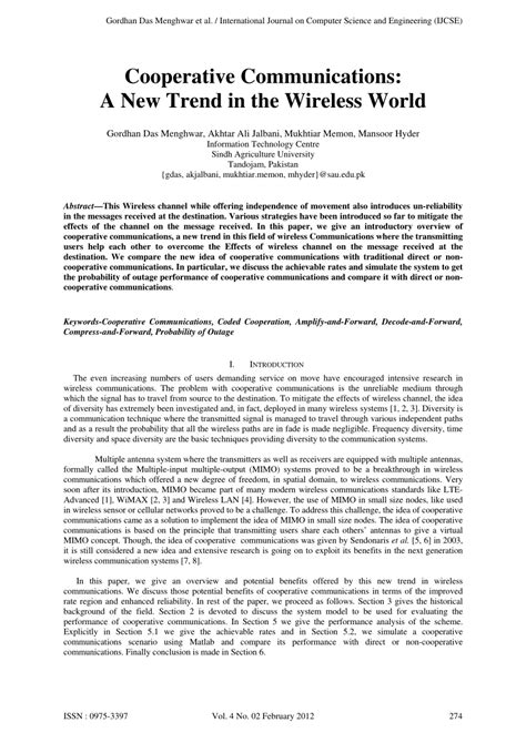 Pdf Cooperative Communications A New Trend In The Wireless World